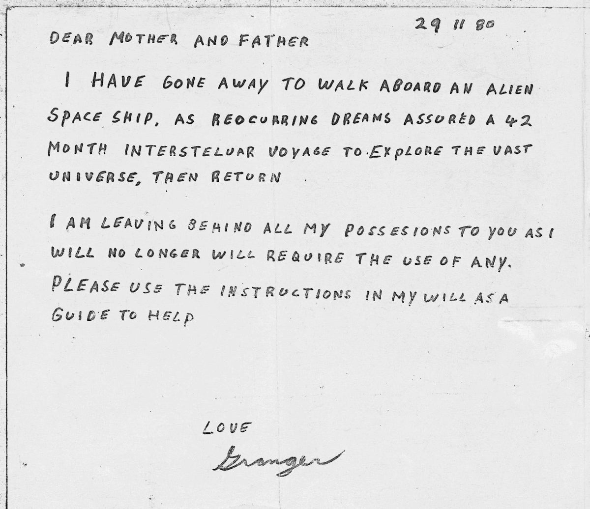 Granger Taylor Story – AlienArtifact.ca